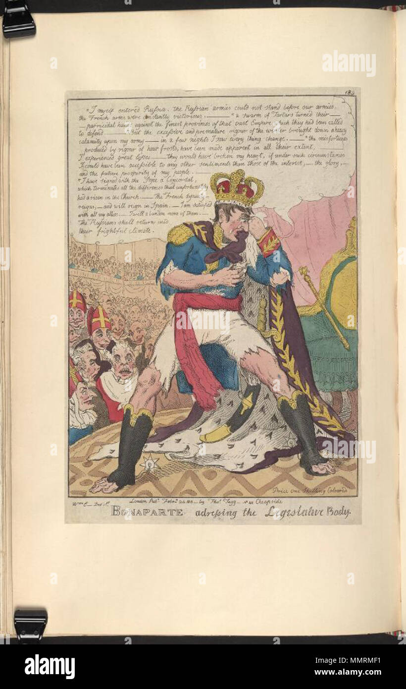 . Satire on Napoleon's Russian campaign. (British political cartoon ...