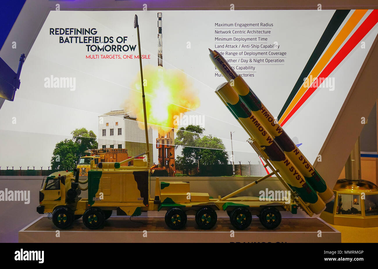 Singapore - Feb 11, 2018. A missile system on display at the aviation ...