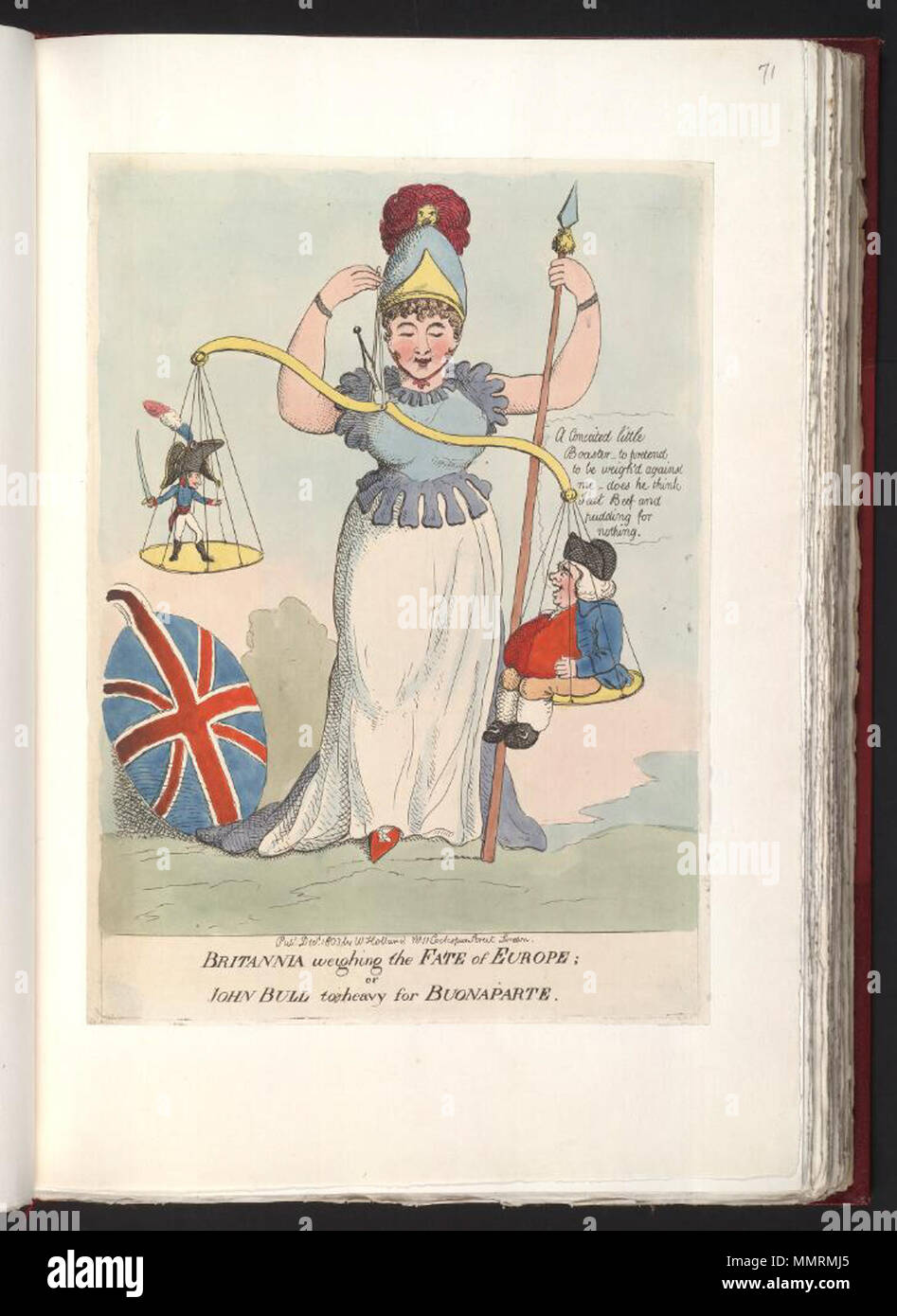 . Satire on the fear of French invasion, 1794-1805. (British political ...
