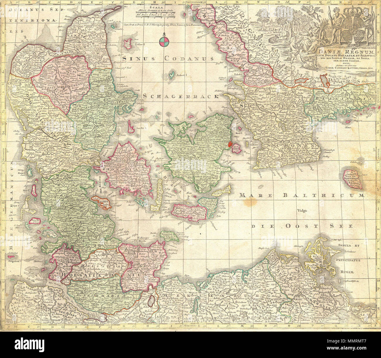 . English: This is a spectacular and 1770 Lotter map of the Kingdom of ...