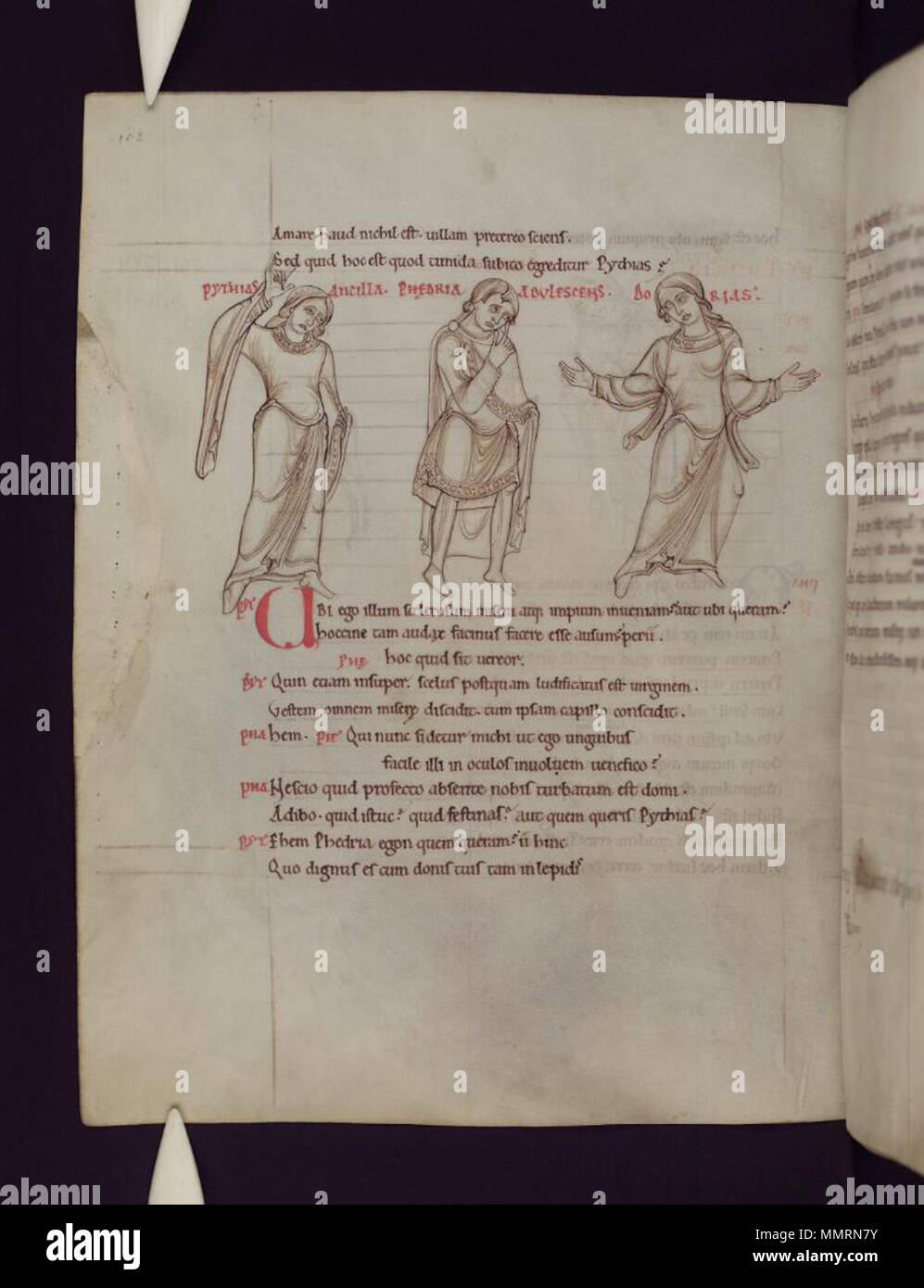 . Terence's Comedies, in Latin, with Romanesque drawings comprising the ...