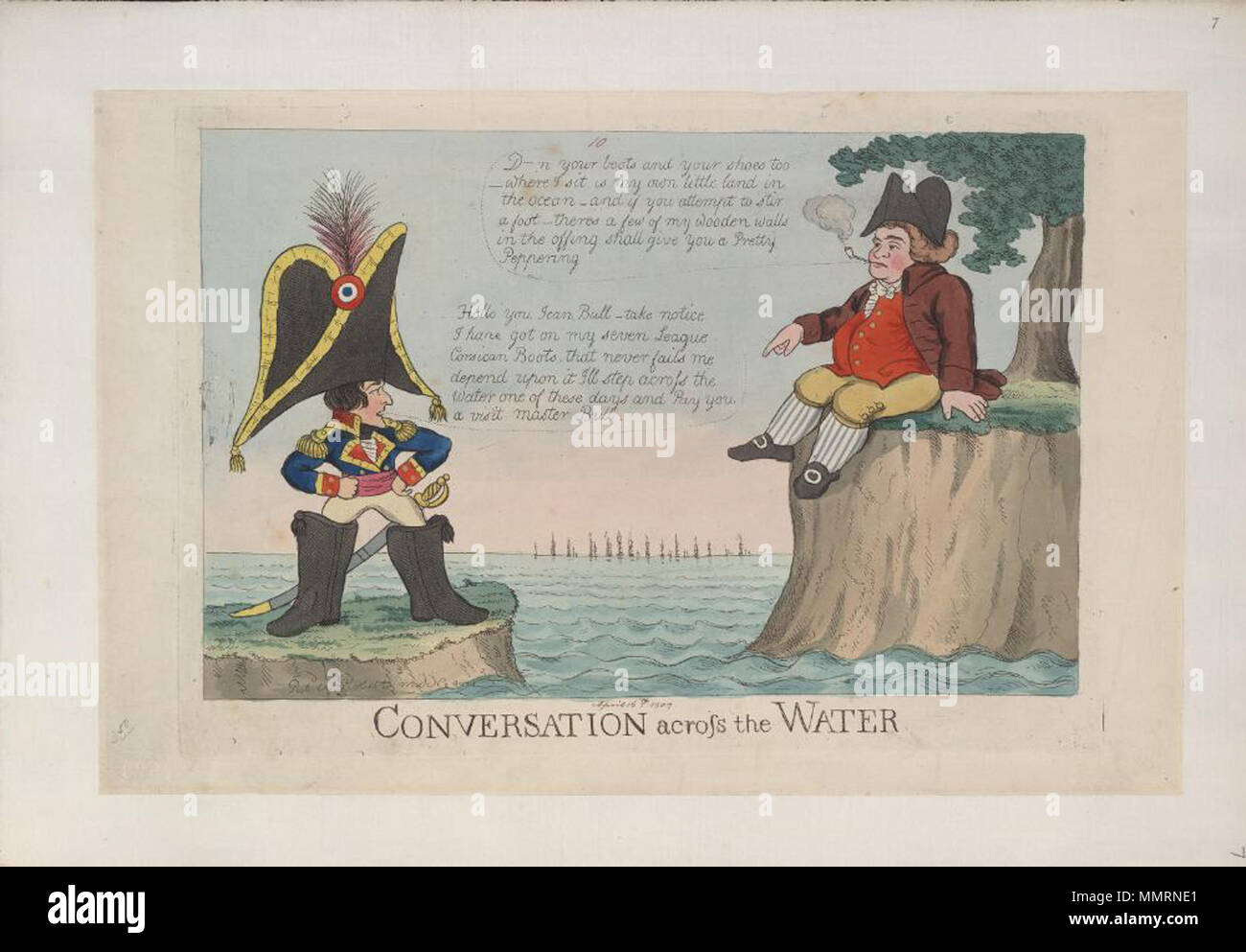 . Satire on the fear of French invasion, 1794-1805. (British political ...