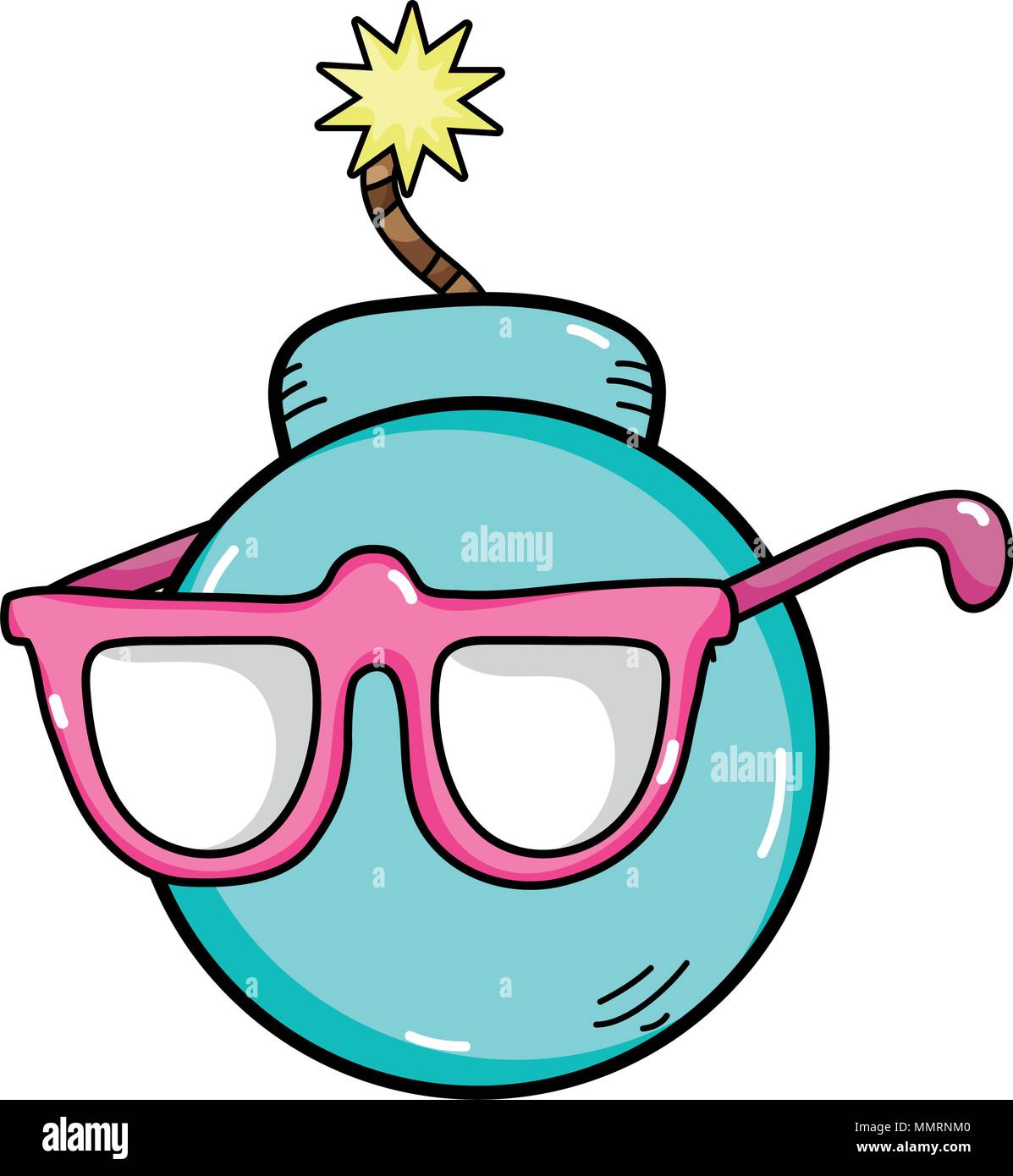 pop art bomb with glasses style Stock Vector Image & Art - Alamy