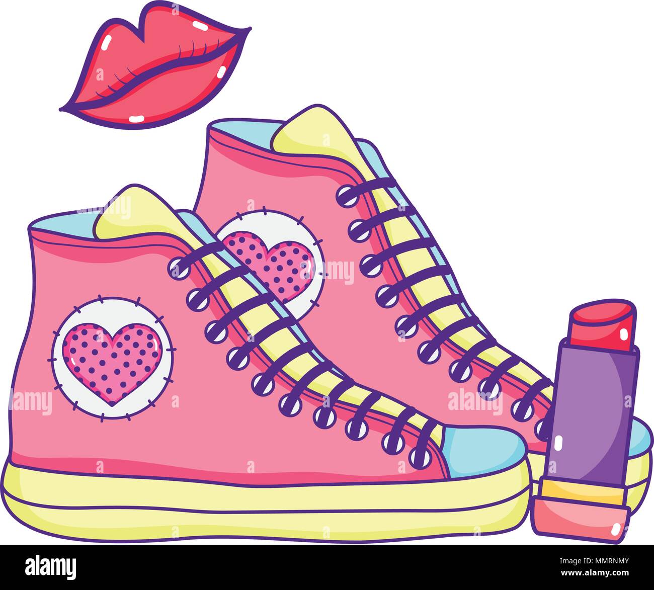 Wearing lipstick Stock Vector Images - Alamy