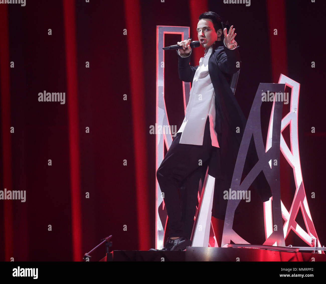 Portugal, Lisbon. 12th May 2018. Ukraine's Melovin performs 'Under the ...