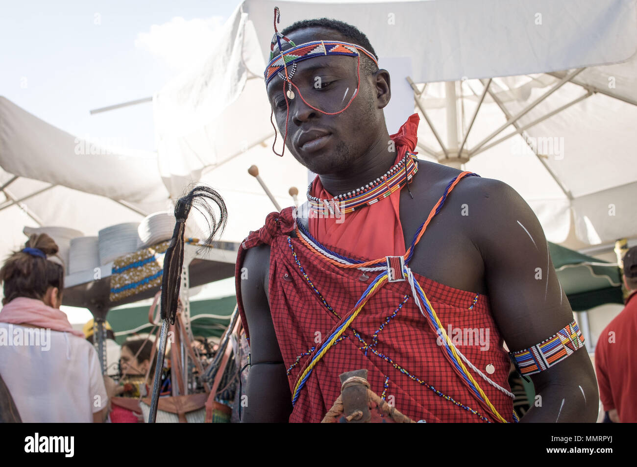Athens, Greece. 1st Jan, 2006. An African man with traditional clothes ...