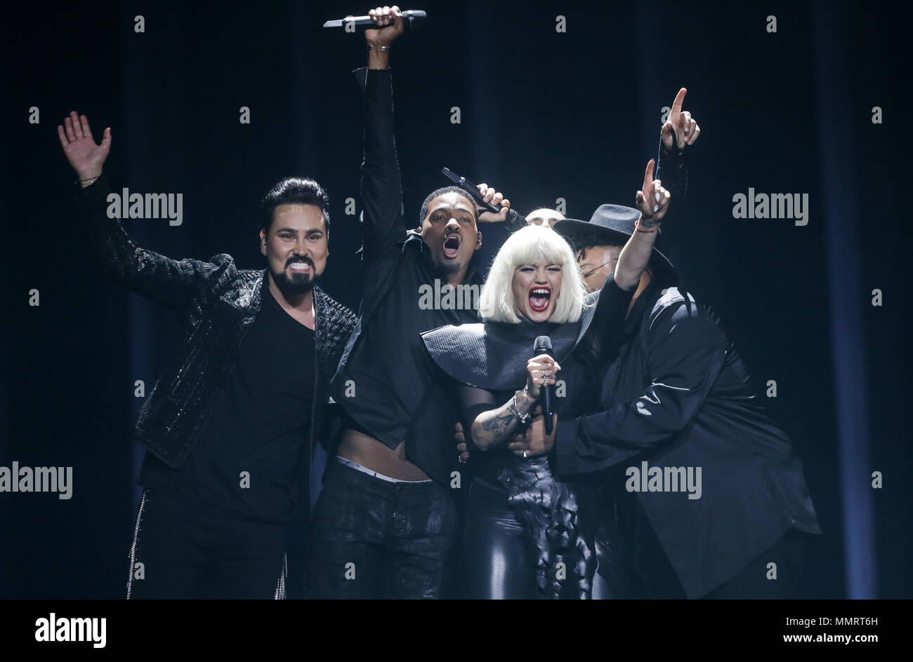 12 May 2018, Portugal, Lisbon: Bulgaria's Equinox perform 'Bones' at ...