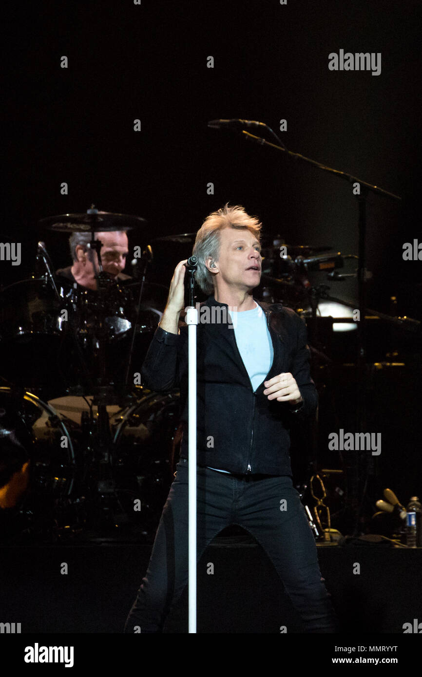 Toronto, CANADA. 12th May, 2018. Jon Bon Jovi and drummer Tico Torres ...