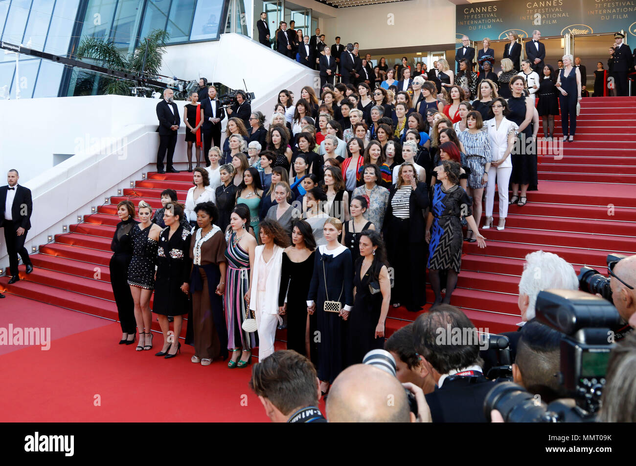 Cannes, France.. 12th May, 2018. The 82 Protest - Actresses and ...
