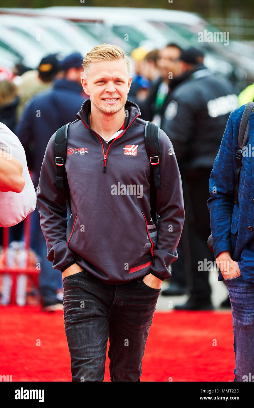 Barcelona, Spain. 13 May 2018. Kevin Magnussen of the Haas F1 Team ...