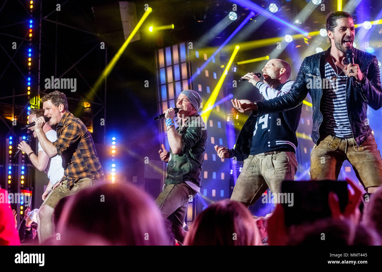 12 May 2018, Germany, Hamburg: The band Voxxclub, composed of singers ...