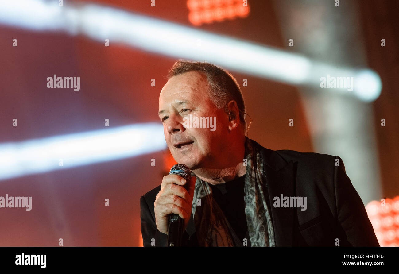 12 May 2018, Germany, Hamburg: Jim Kerr, frontman for the band Simple ...