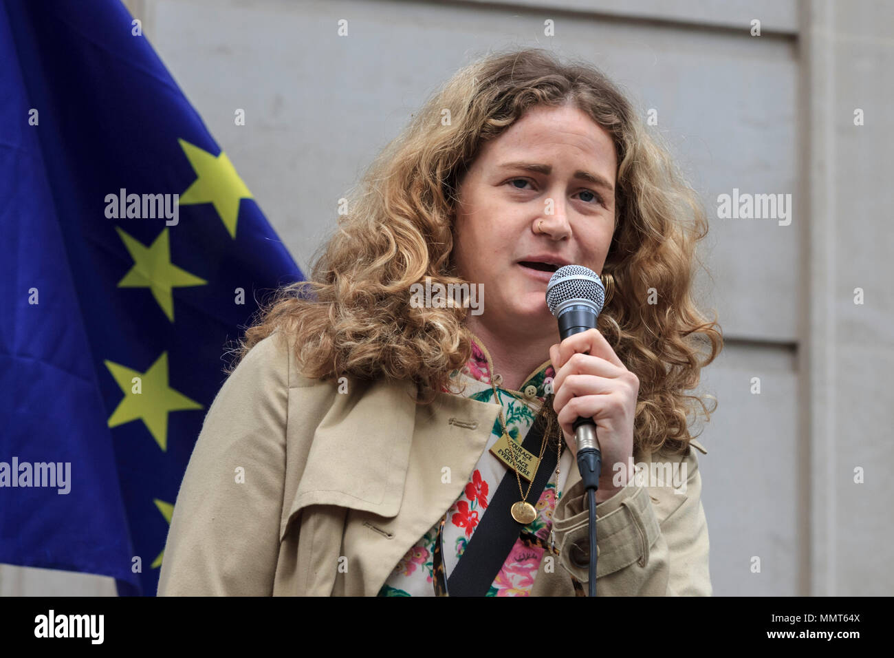 Westminster, London, 13th May 2018. Grace Campbell, comedian, activist ...