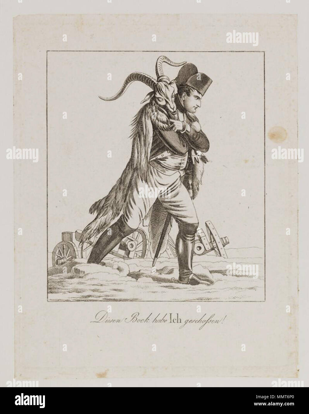 . German political cartoon; Diesen Bock habe Ich geschossen!. June 1797 ...