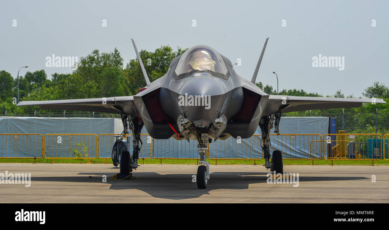 Singapore - Feb 10, 2018. A Lockheed Martin F-35 Lightning II aircraft ...