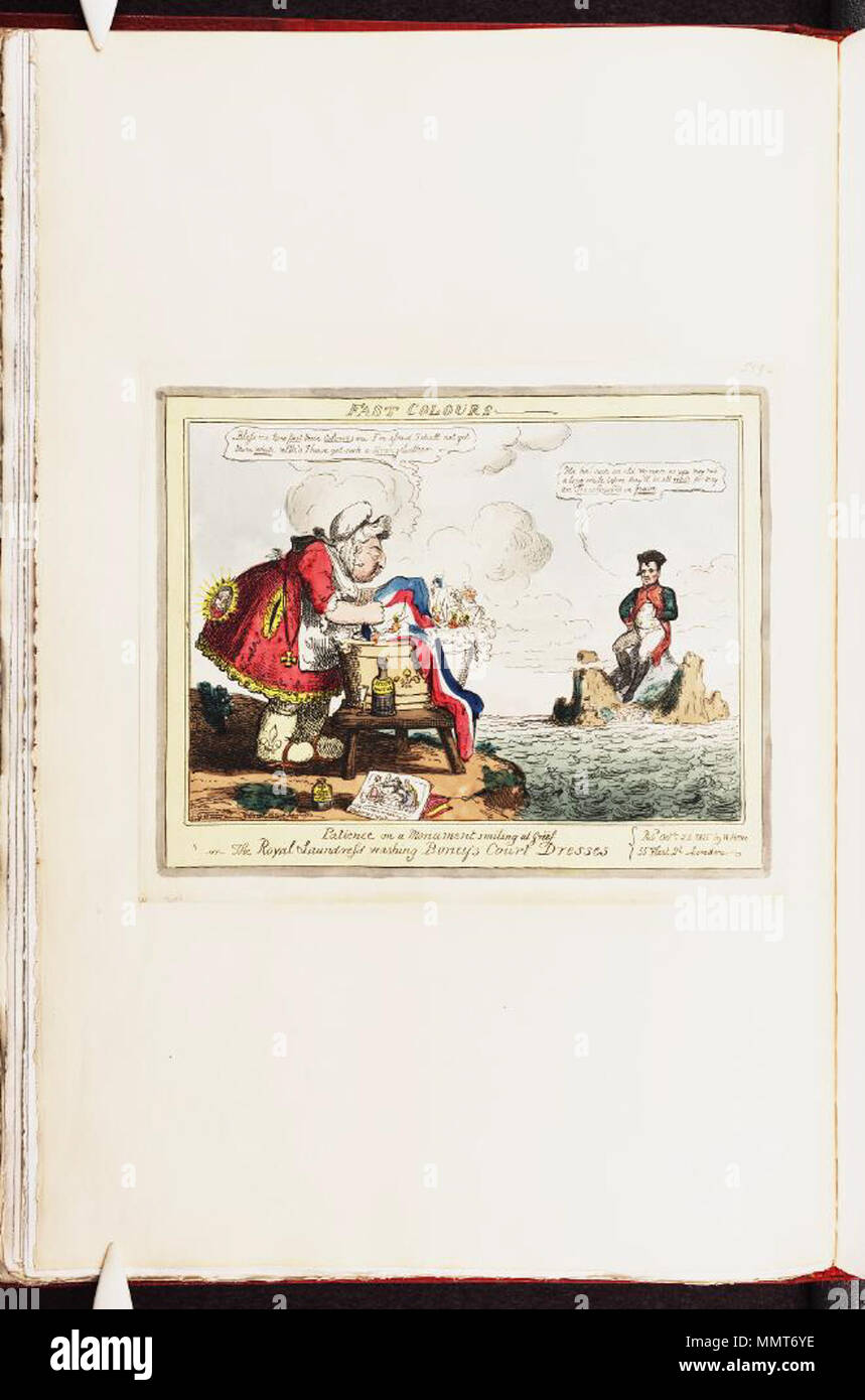 . Cartoon on the peace, 1815. (British political cartoon) Fast colours ...