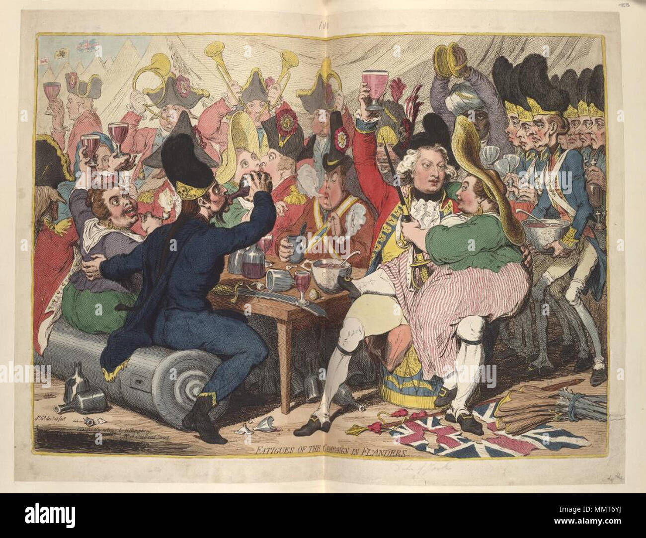 . Satire on the French Revolutionary wars. (British political cartoon ...