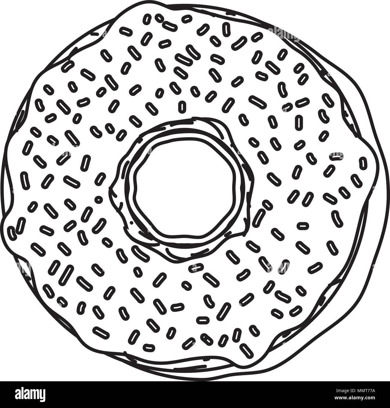 line delicious donut sweet bakery food Stock Vector Image & Art - Alamy