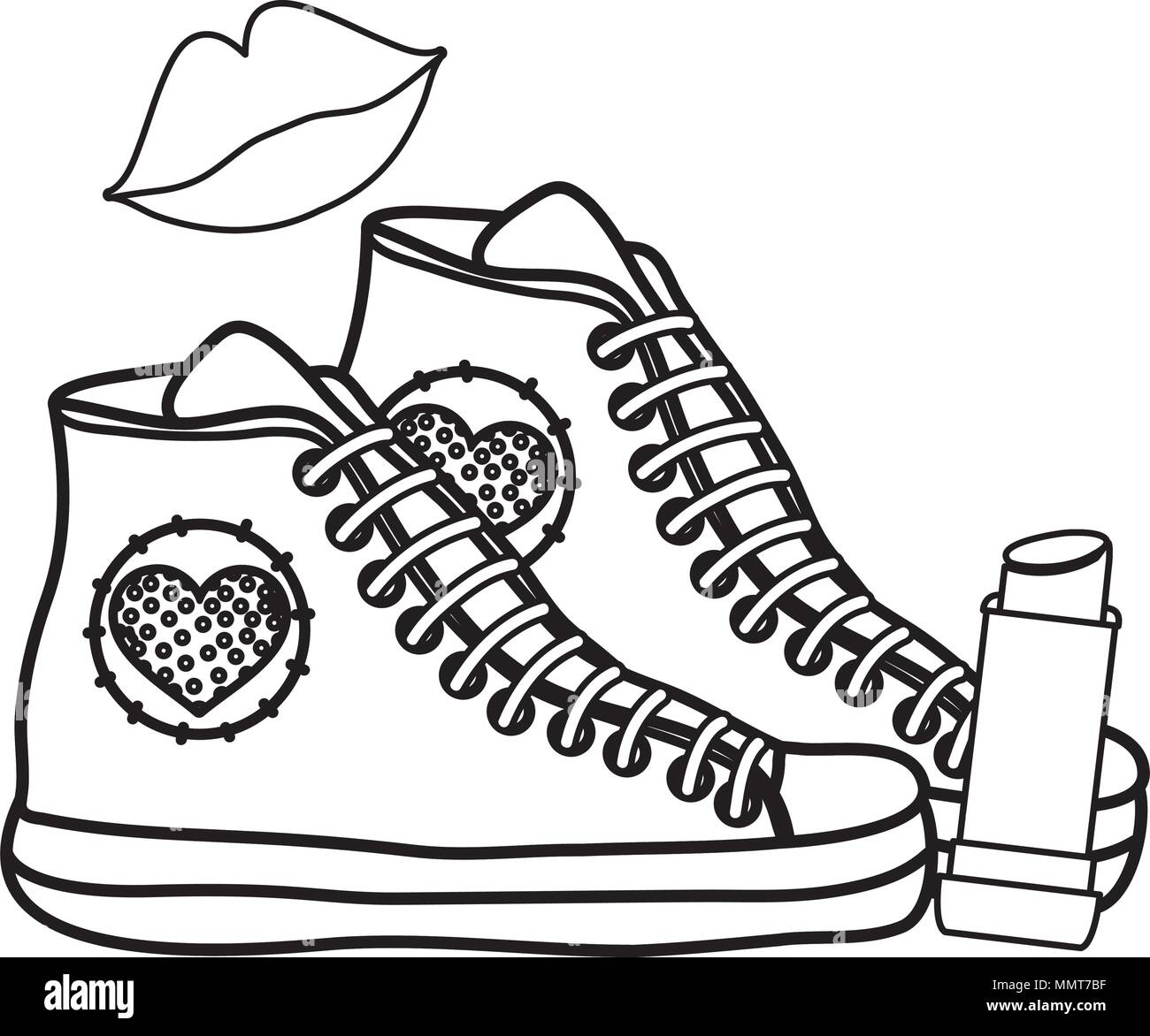 Wearing lipstick Stock Vector Images - Alamy