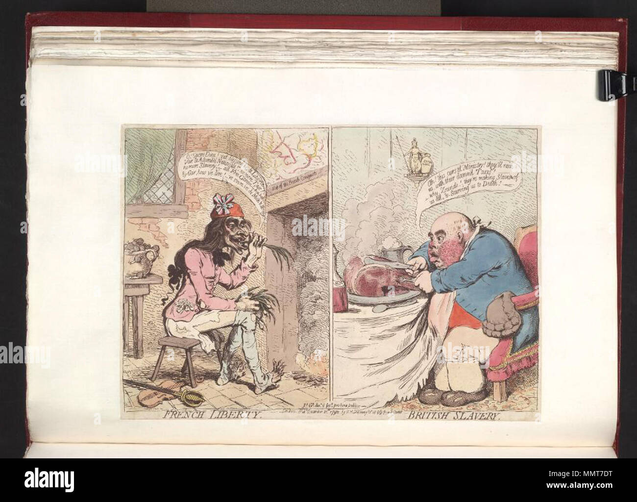. Cartoon contrasting English and French citizens. (British political ...