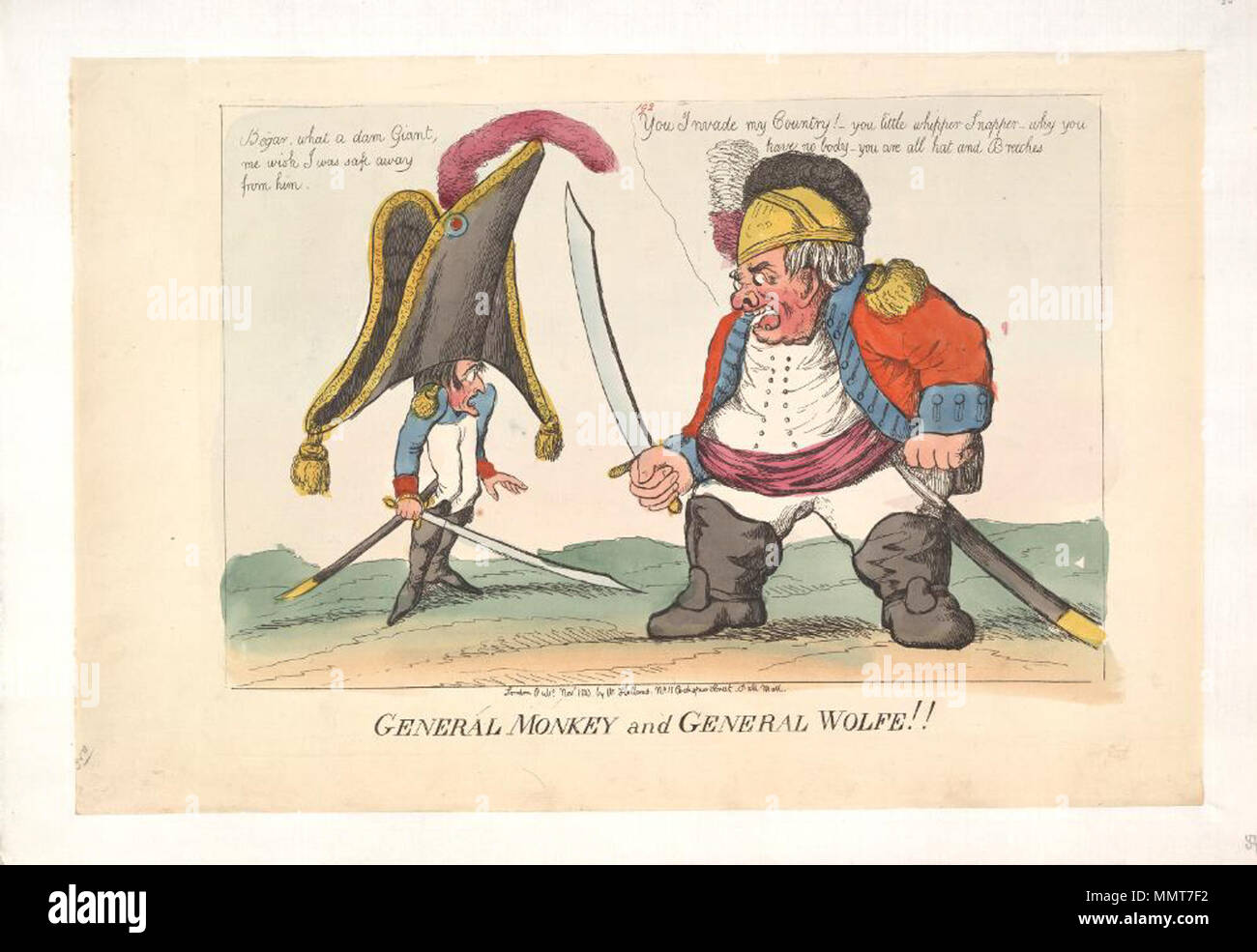 . Satire on the fear of French invasion, 1794-1805. (British political ...