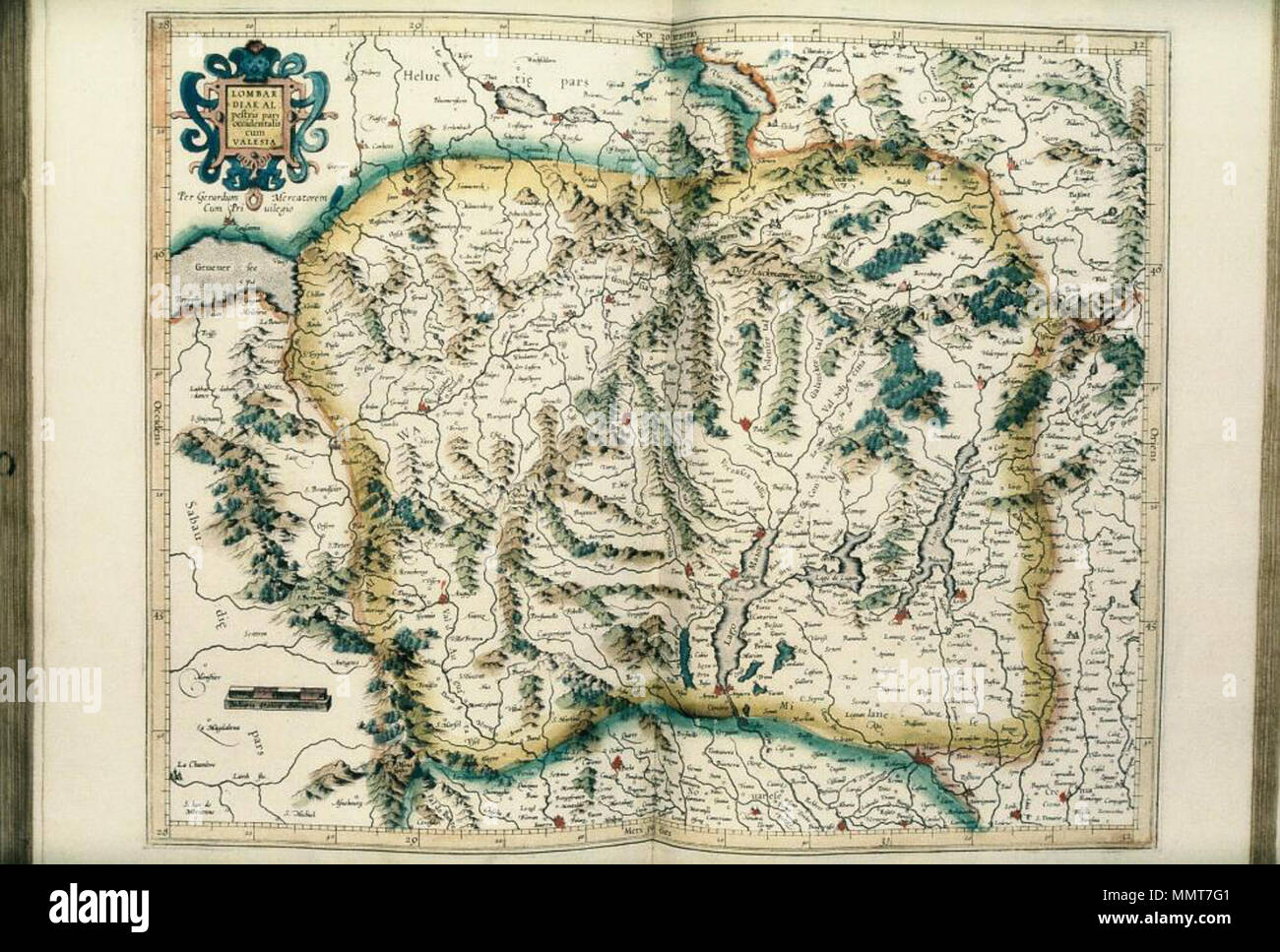 . Map of Lombardy, in colour, from Atlas sive Cosmographicae ...