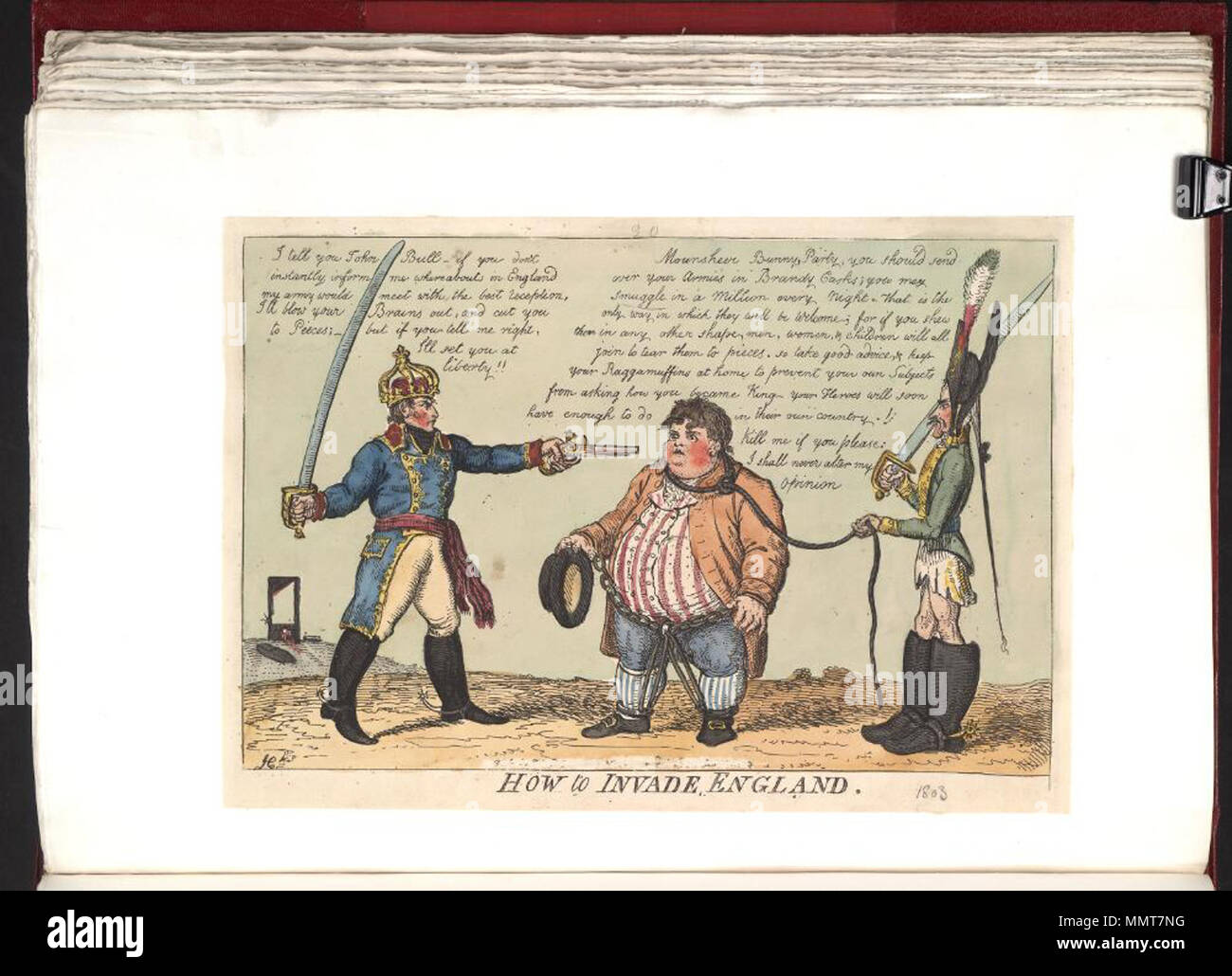 . Satire on the fear of French invasion, 1794-1805. (British political ...