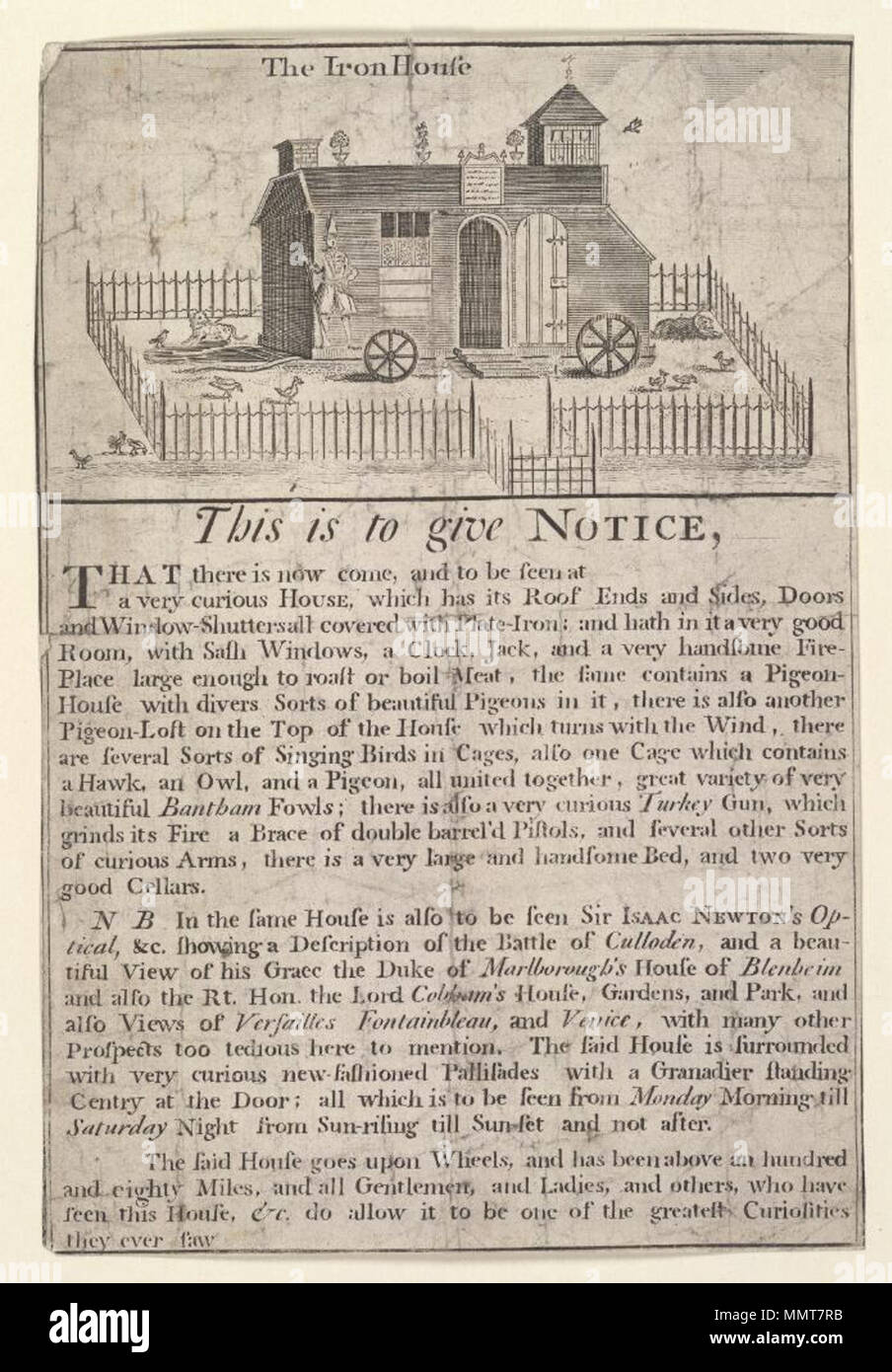 . Handbill announcing The iron house; Iron house; Iron house Iron house ...