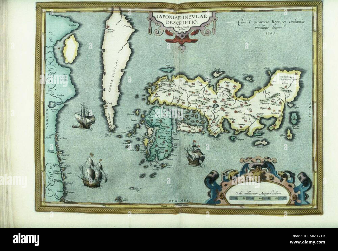 . Map source, Luis Teixeira, 1592 for map of Japan, in Abraham Ortelius ...