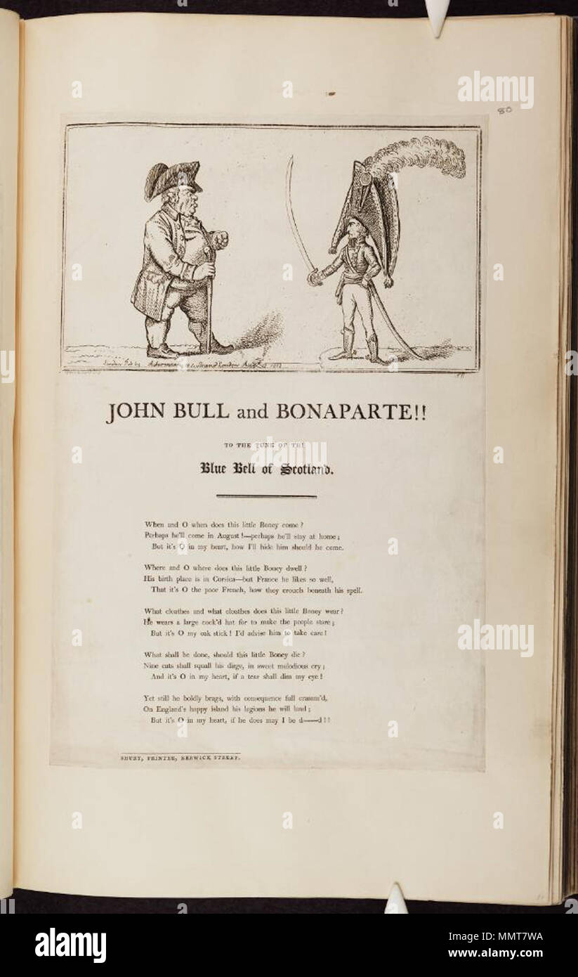 . Satire on the fear of French invasion, 1794-1805. (British political ...