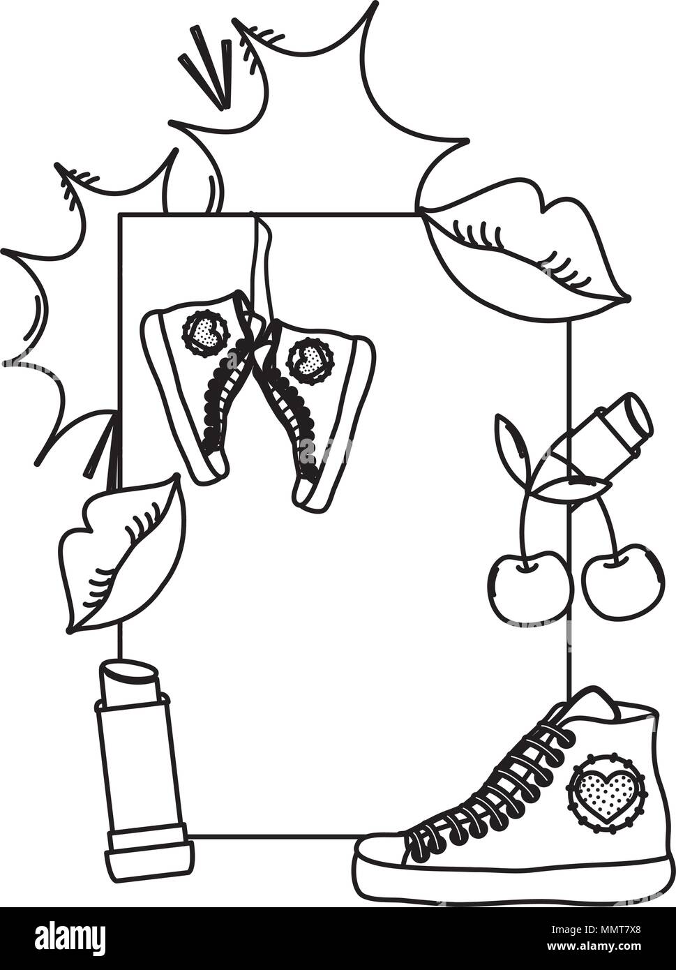 line emblem with fashion pop art patch Stock Vector Image & Art - Alamy