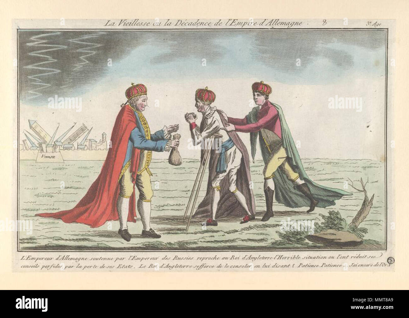 . French political cartoon; With owner's stamp: JS; La viellesse ou la ...