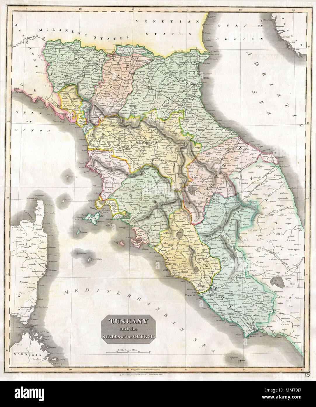 . English: This fascinating hand colored 1814 map by Edinburgh ...
