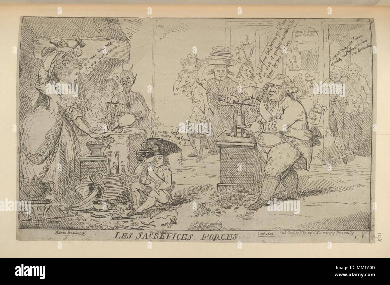 . British political cartoon; Pen annotations in lower margin. les ...