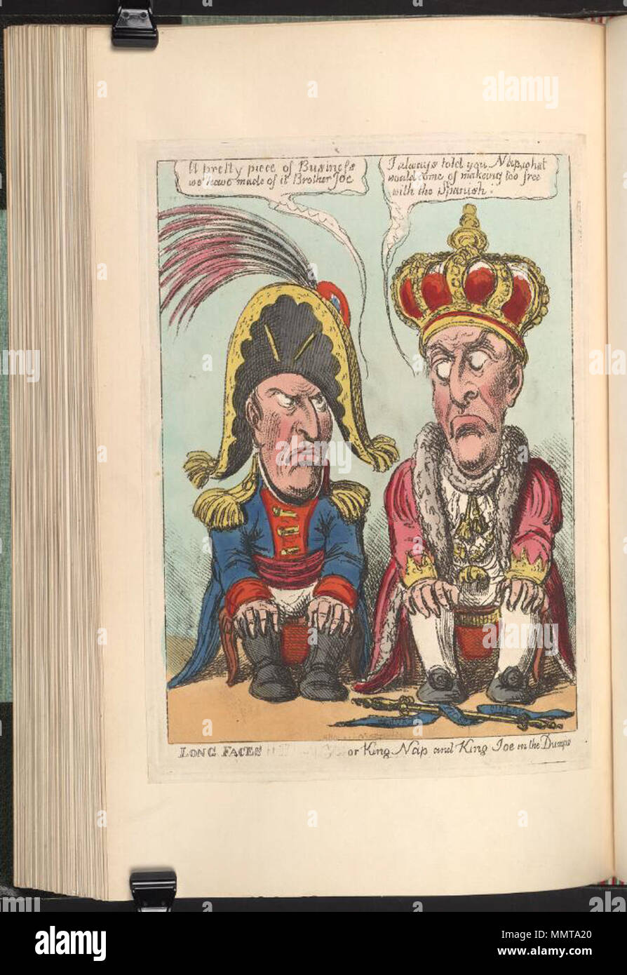. Satire on the Peninsular war. (British political cartoon); Scowling ...
