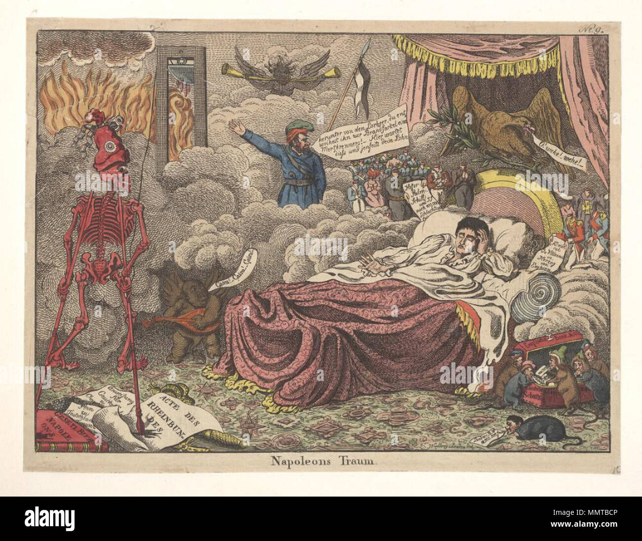 . French political cartoon Napoleons Traum. 1809. Bodleian Libraries ...