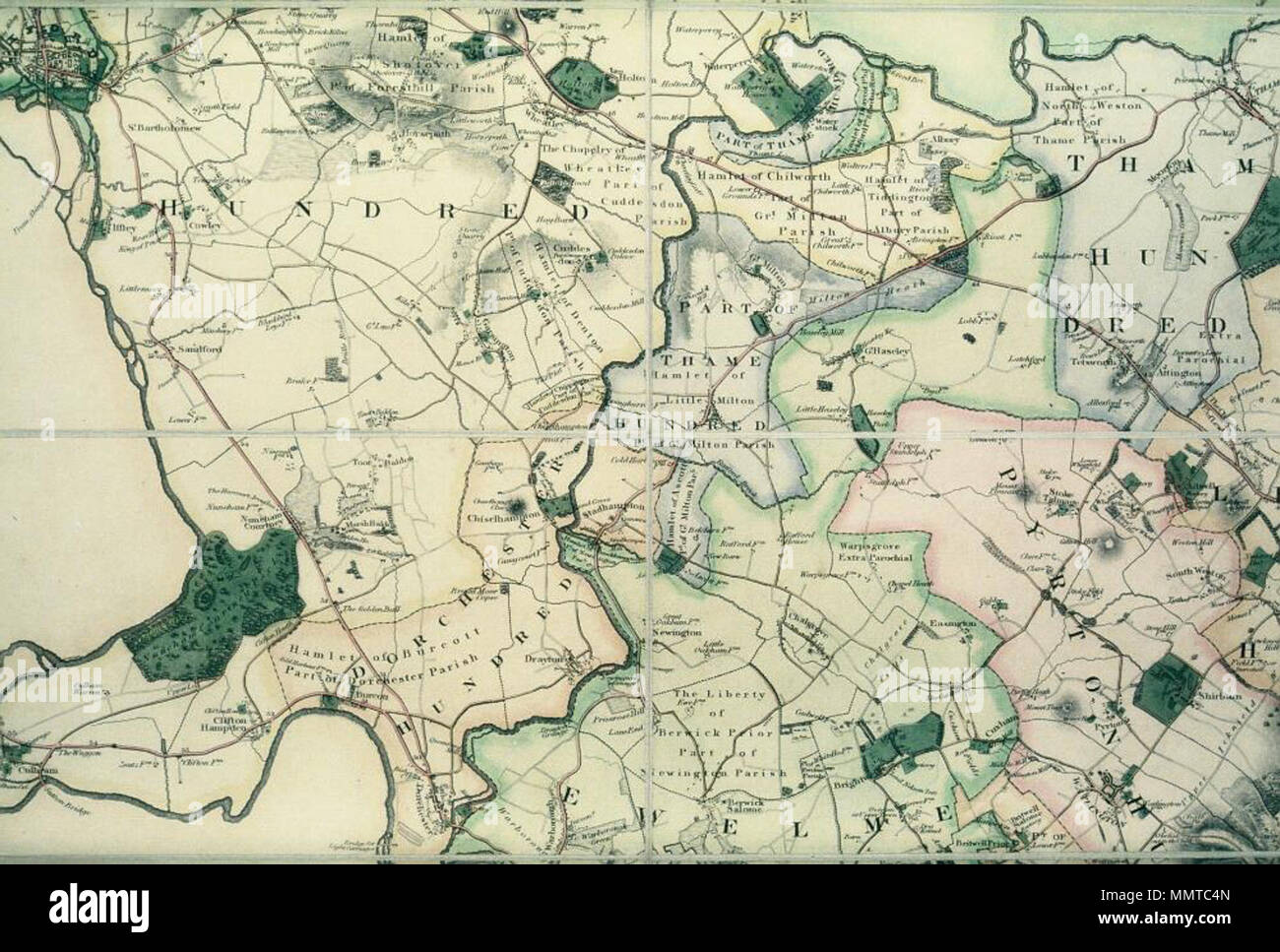 . A proof copy, showing a portion of Bryant's map of Oxfordshire, on a ...