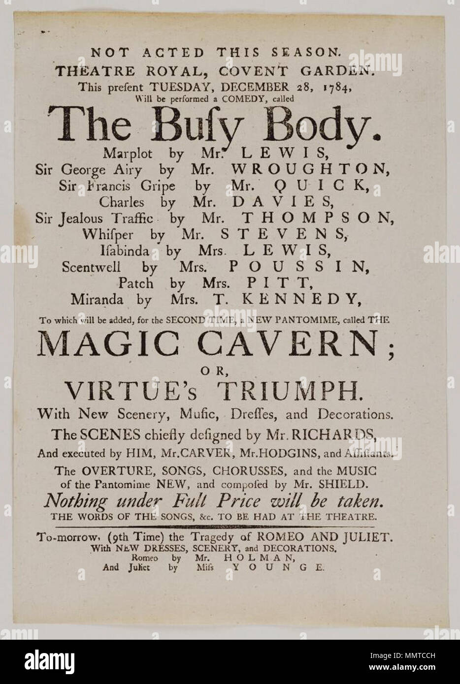 Romeo And Juliet Playbill Example