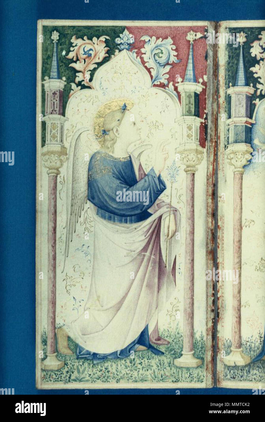 . The first of nine vellum pieces pasted onto boards and into wooden ...