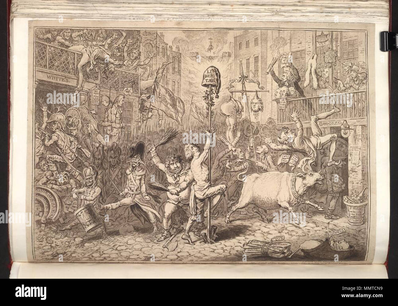 . Satire on the fear of French invasion, 1794-1805. (British political ...