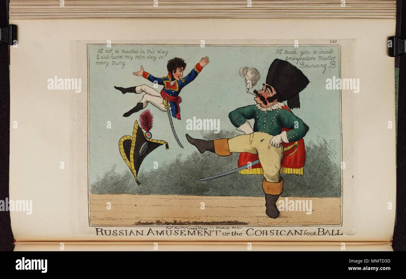 . Caricature of Napoleon I. (British political cartoon); A design from ...