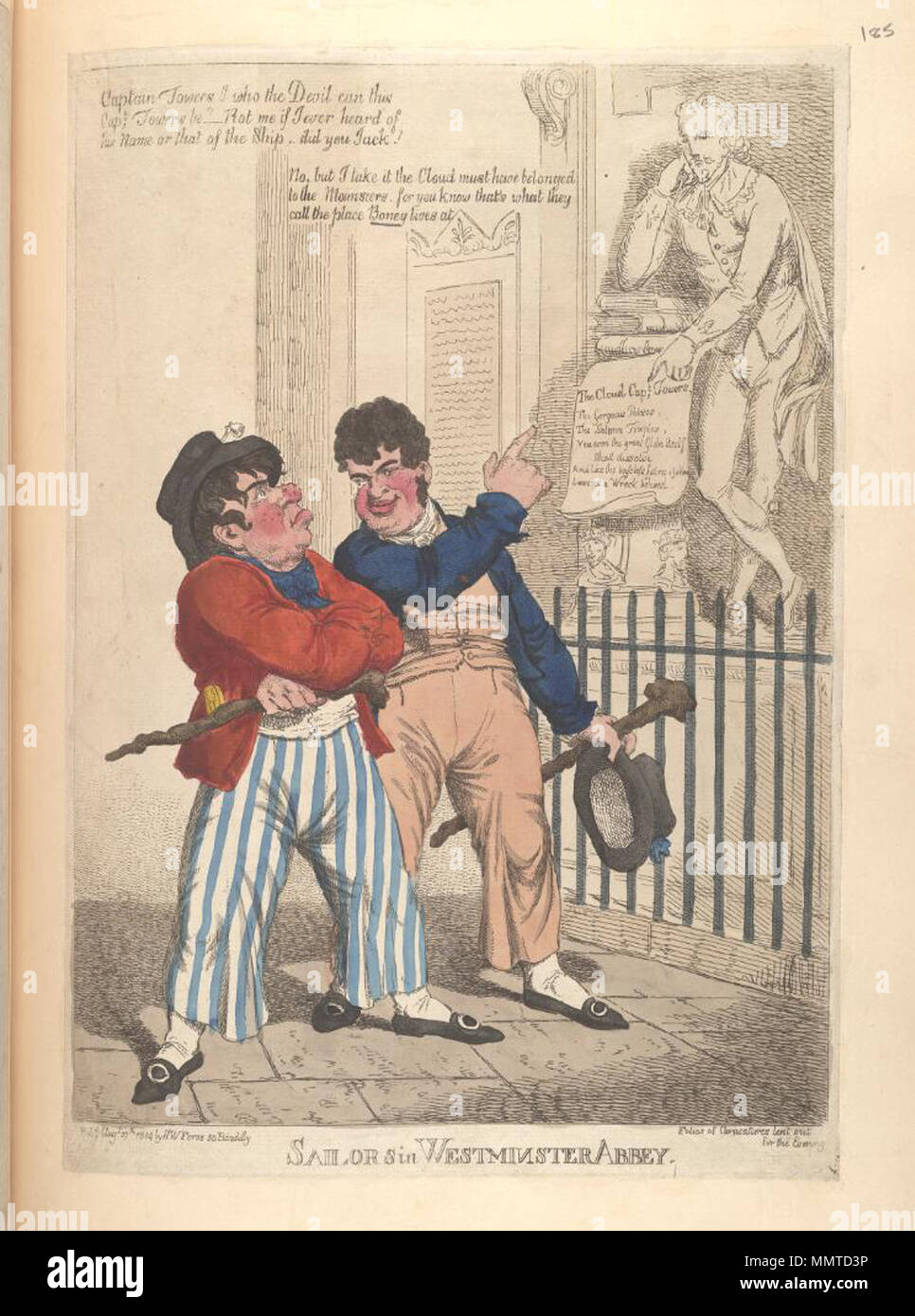 . British political cartoon; Sailors in Westminster Abbey. June 1797 ...