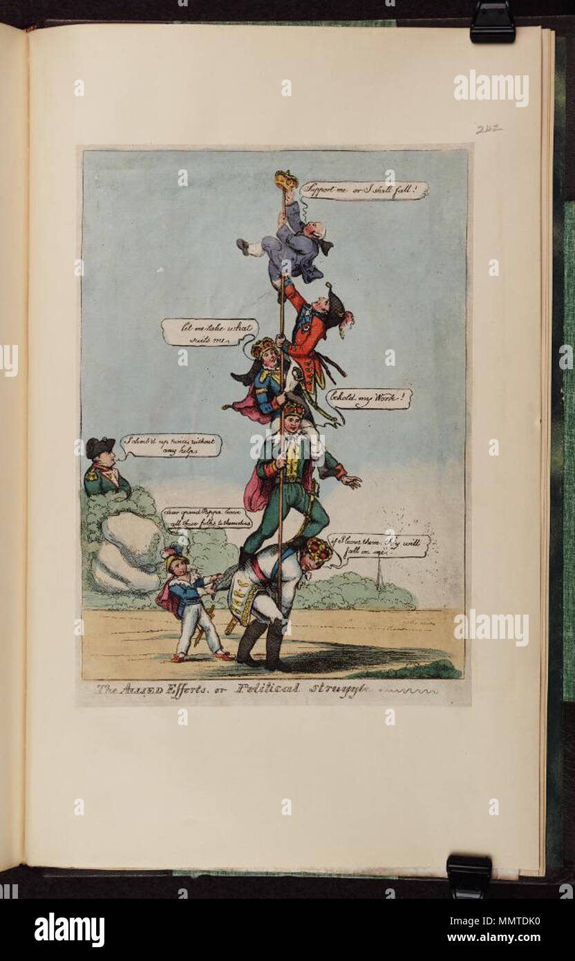 . Satire on Napoleon's defeat and abdication in 1814. (British ...