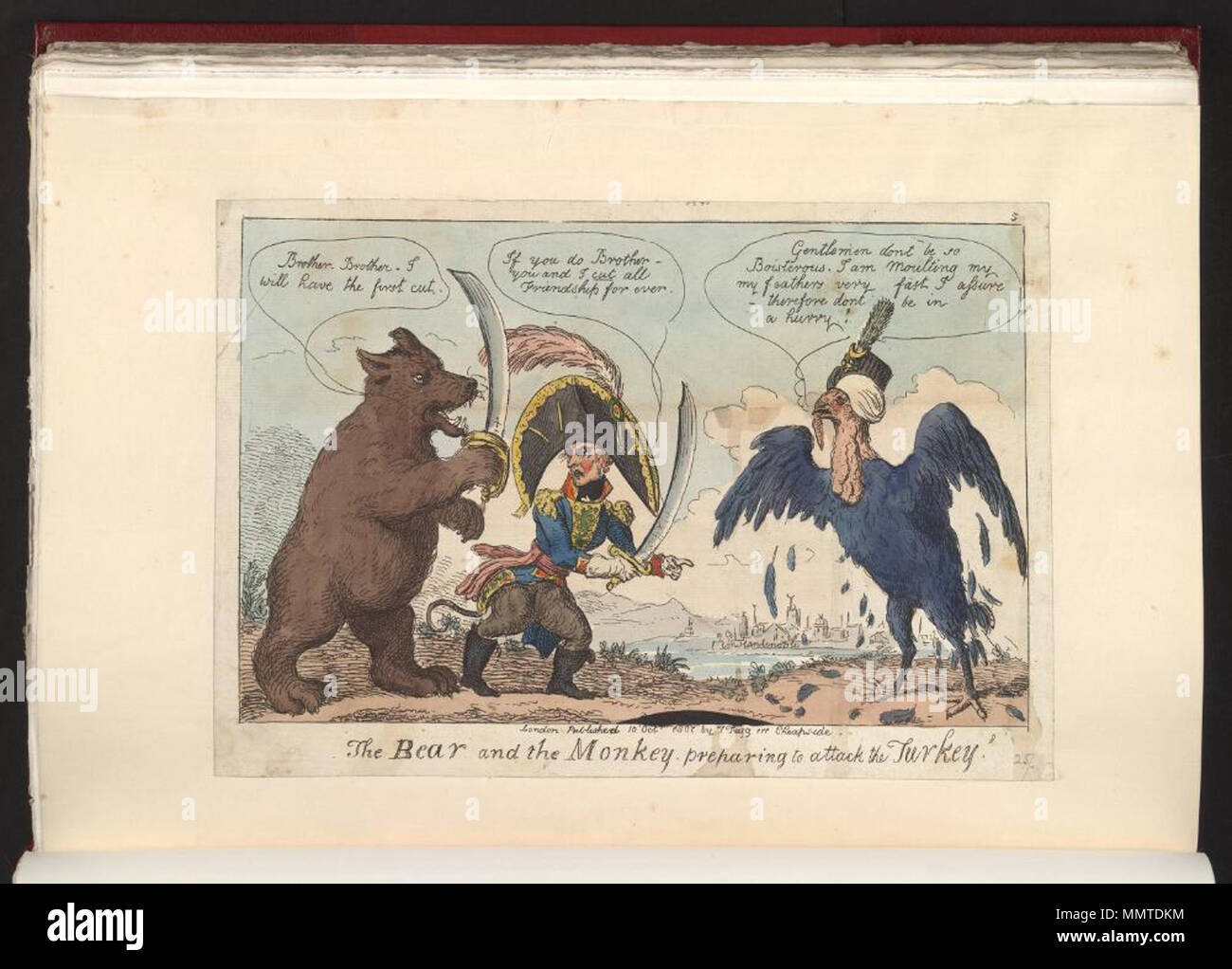 . Satire on the Napoleonic wars. (British political cartoon); Napoleon ...