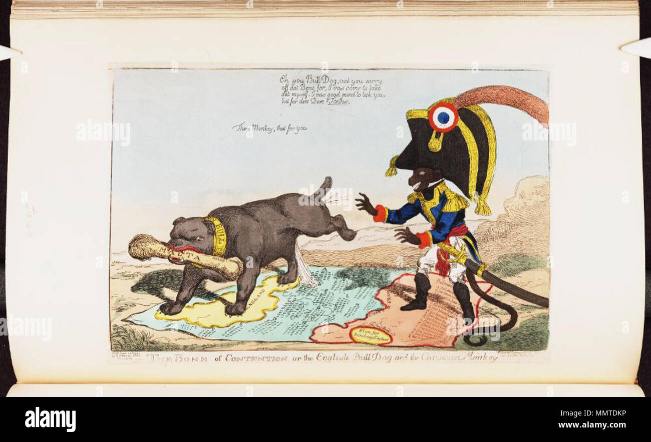 . Satire on the fear of French invasion, 1794-1805. (British political ...
