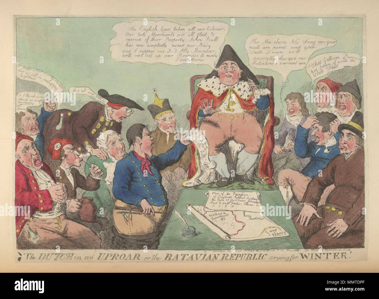 . British political cartoon The Dutch in an uproar or: the Batavian ...