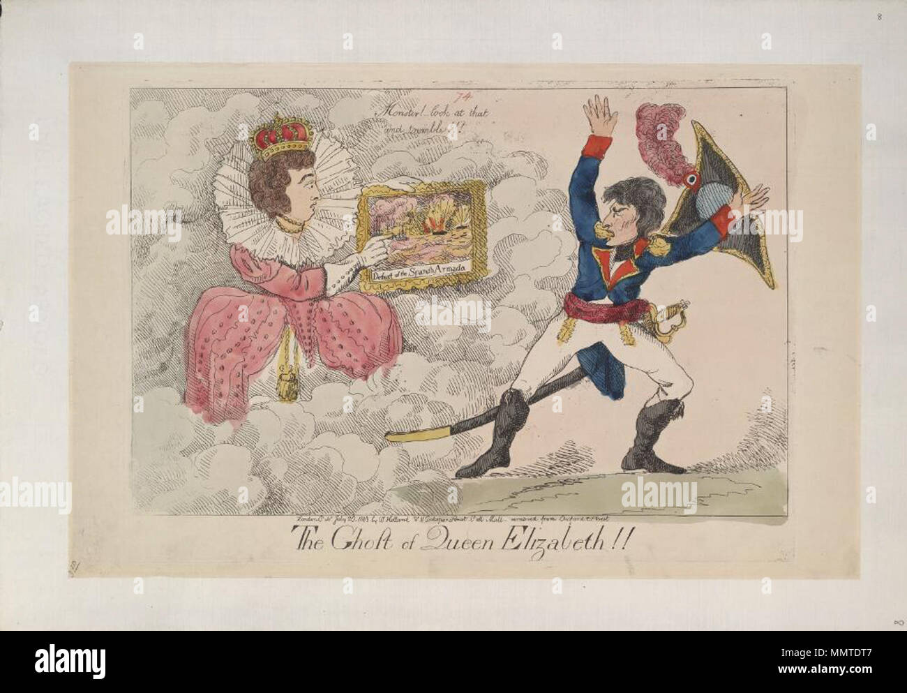 . Satire on the fear of French invasion, 1794-1805. (British political ...