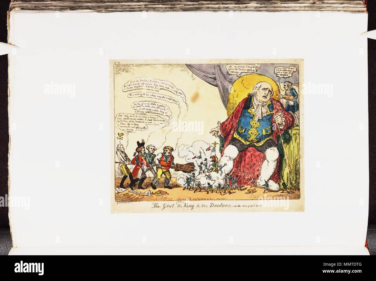 . Caricature of Louis XVIII of France. (British political cartoon) The ...