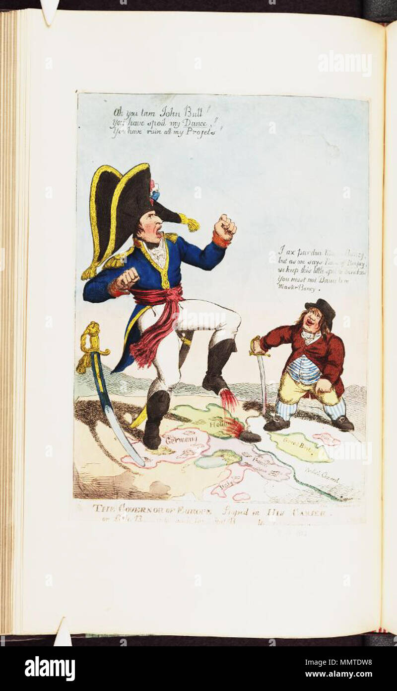 . Satire on the fear of French invasion, 1794-1805. (British political ...
