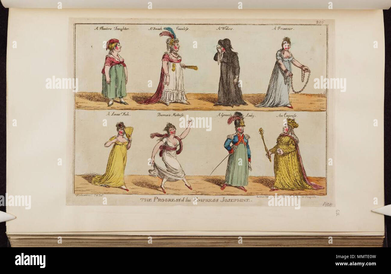 . Caricature of the Empress Josephine. (British political cartoon) The ...